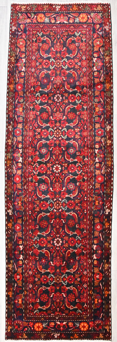 Burgundy Red Persian Hamadan Wool Runner 295cm x 102cm – Knot n' Co