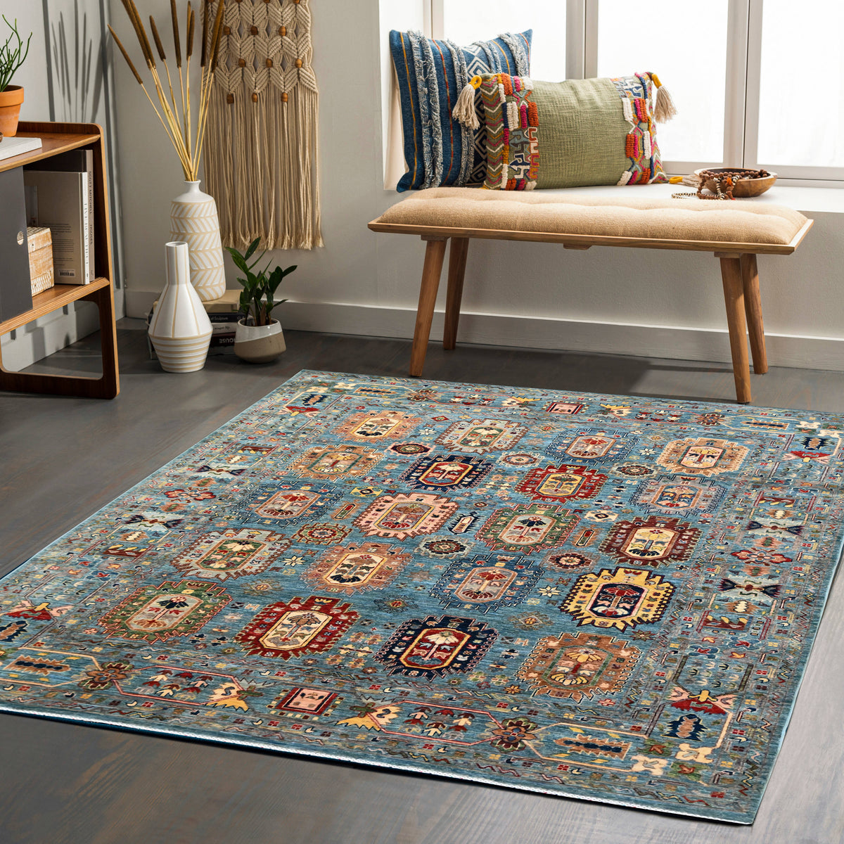 Shop Handmade Blue Afghan Rugs | Free Delivery, Wholesale Prices – Knot ...