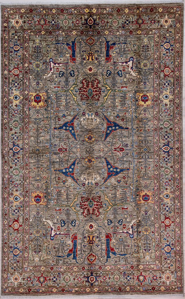 Charcoal Afghan Karakul Chobi Wool Rug 300cm x 198cm – Knot n' Co