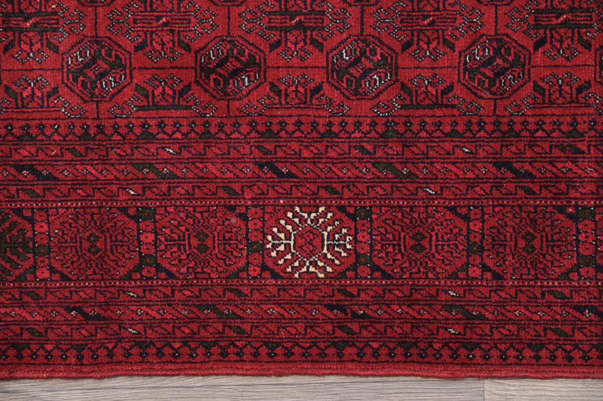 Red Mowri Gul Afghan Wool Runner 285cm x 80cm – Knot n' Co