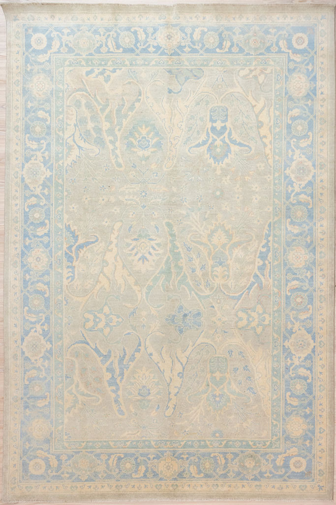 Muted Blue Afghan Chobi Wool Rug 296m x 204cm – Knot n' Co