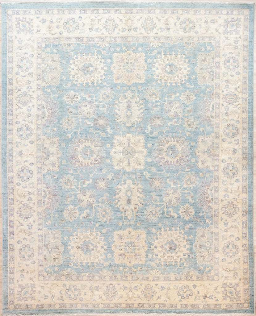 Blue Afghan Chobi Wool Rug 296cm x 249cm – Knot n' Co