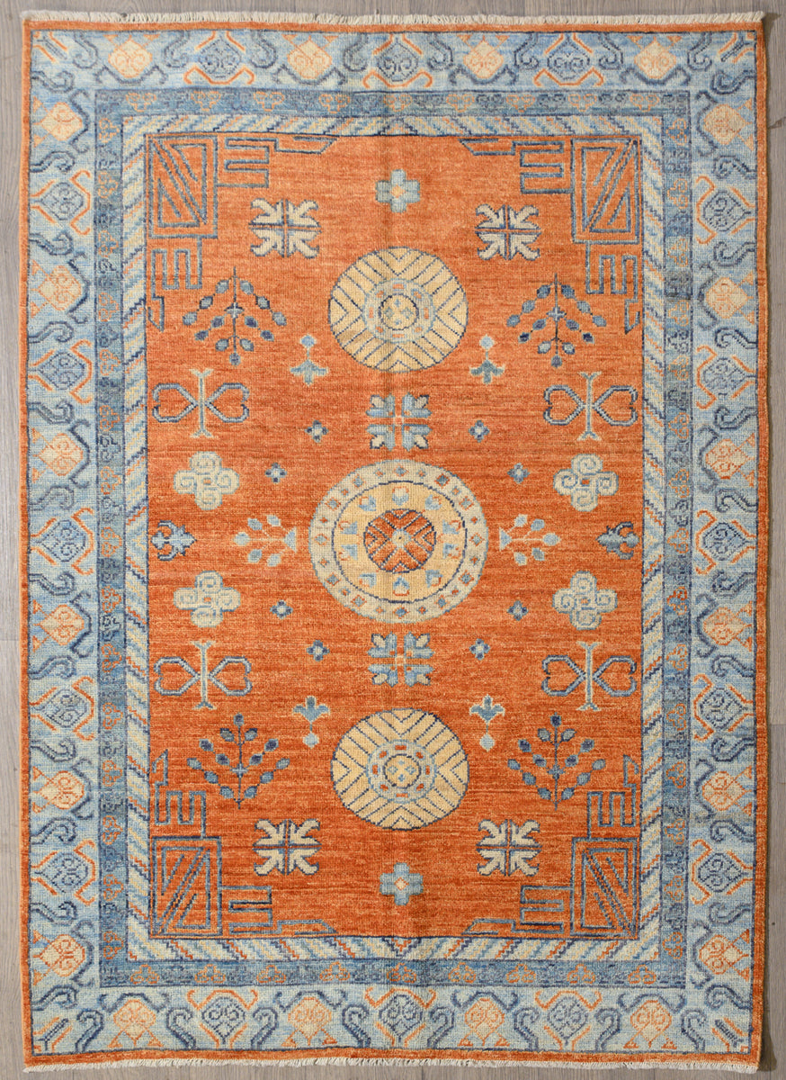 Muted Orange Afghan Chobi Rug 178cm x 129cm – Knot n' Co